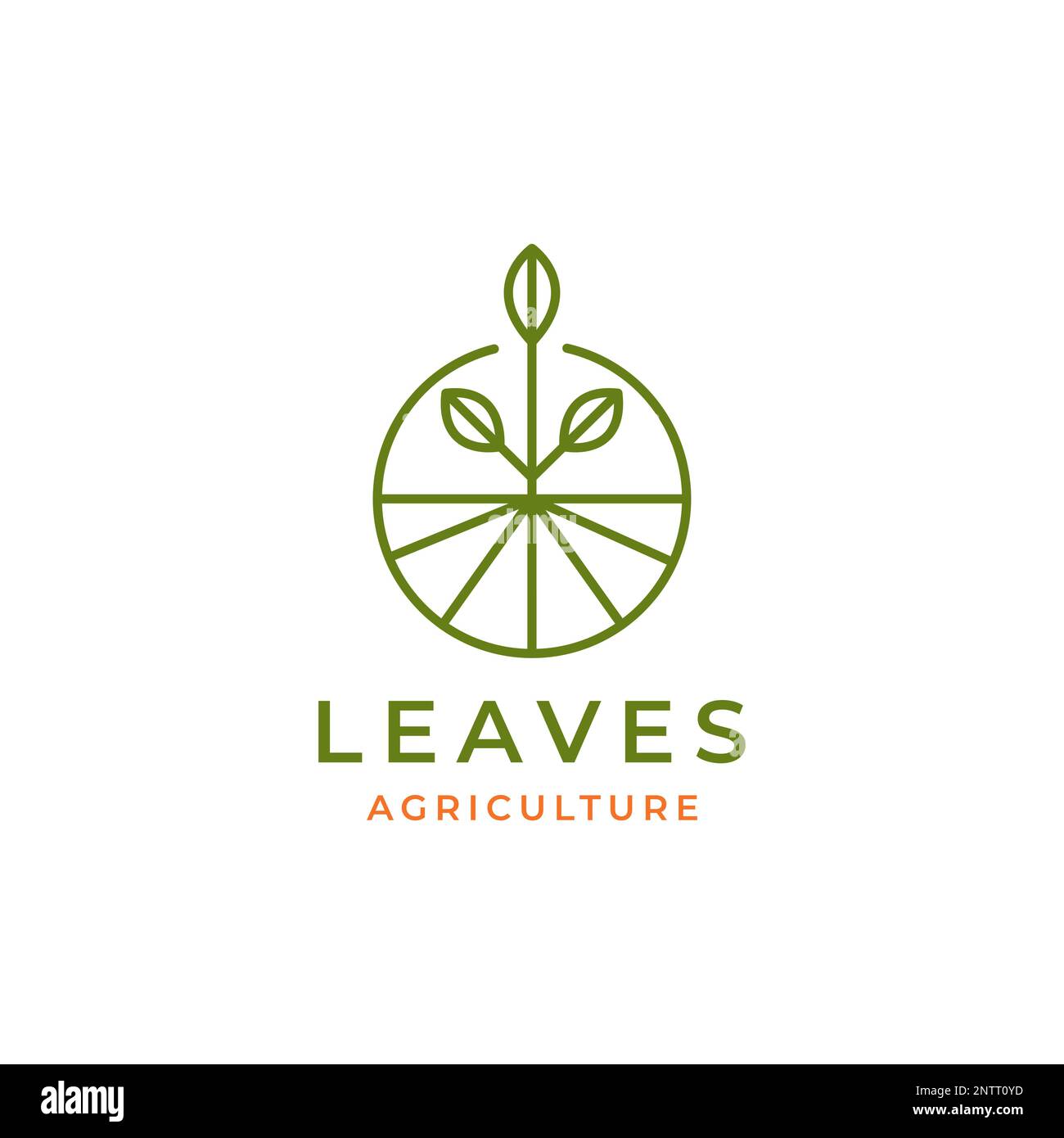 field farm agriculture leaves growth geometric circle line modern logo ...