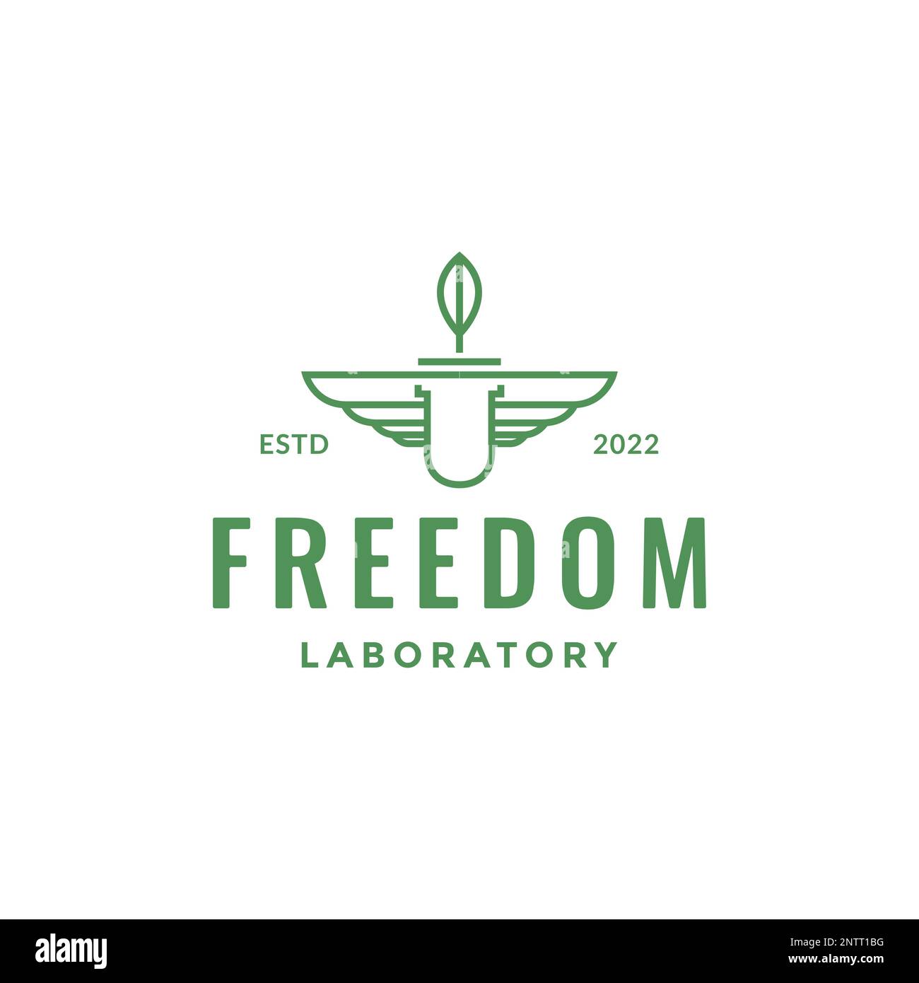 minimalist laboratory glass leaves formula growth wings logo design ...