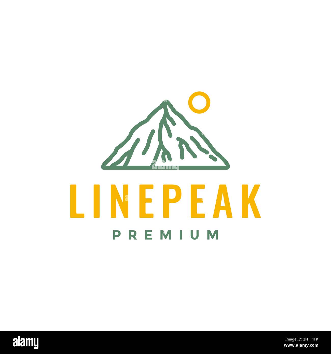 high hill peak sunset minimal line simple logo design vector icon Stock ...