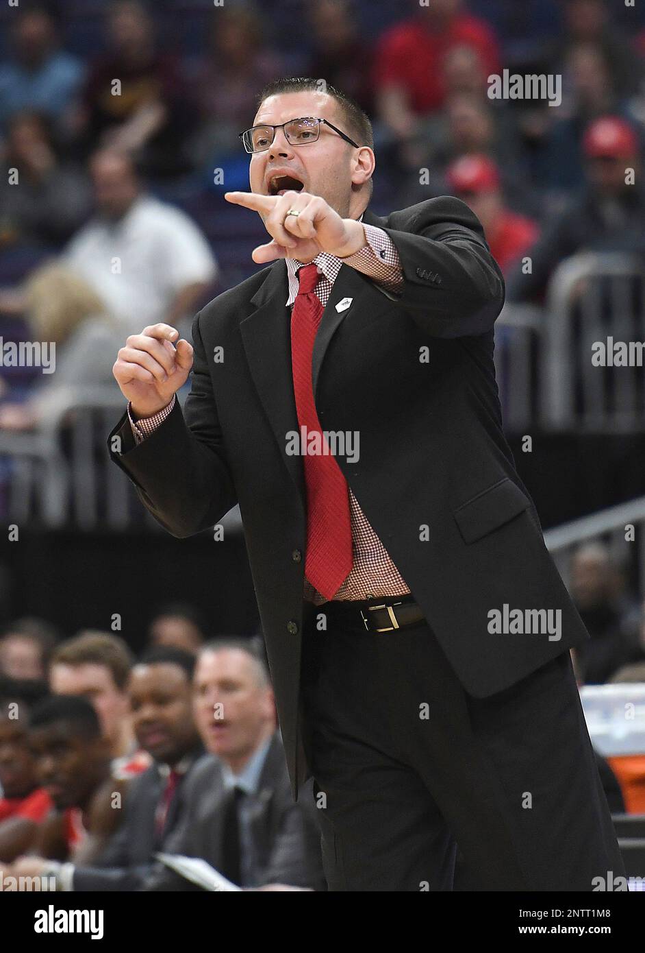 ST. LOUIS, MO - MARCH 09: Bradley Braves head coach Brian Wardle ...