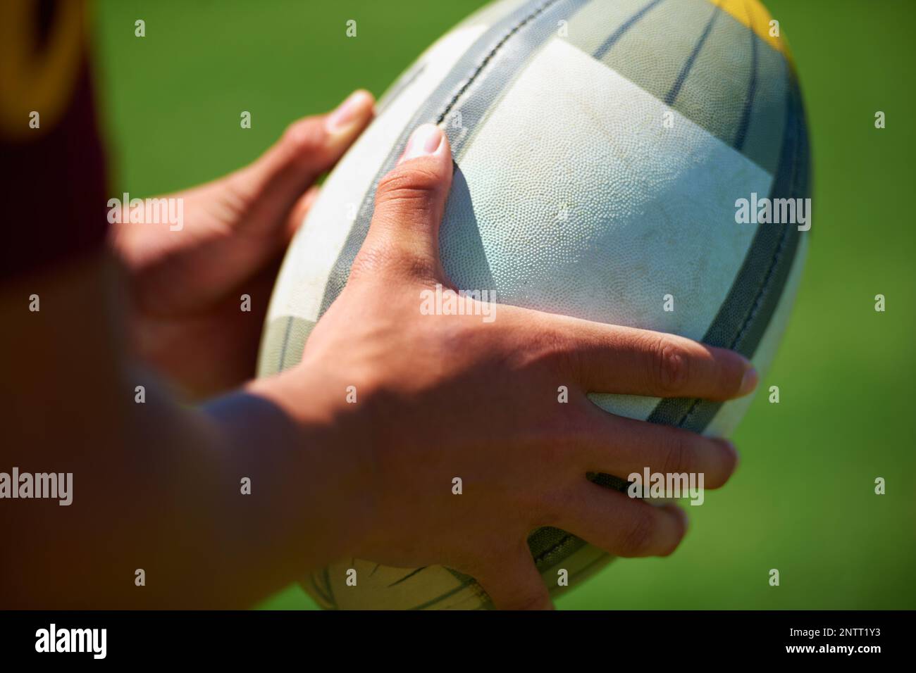 We came to win. Closeup shot a rugby player holding a ball Stock Photo ...