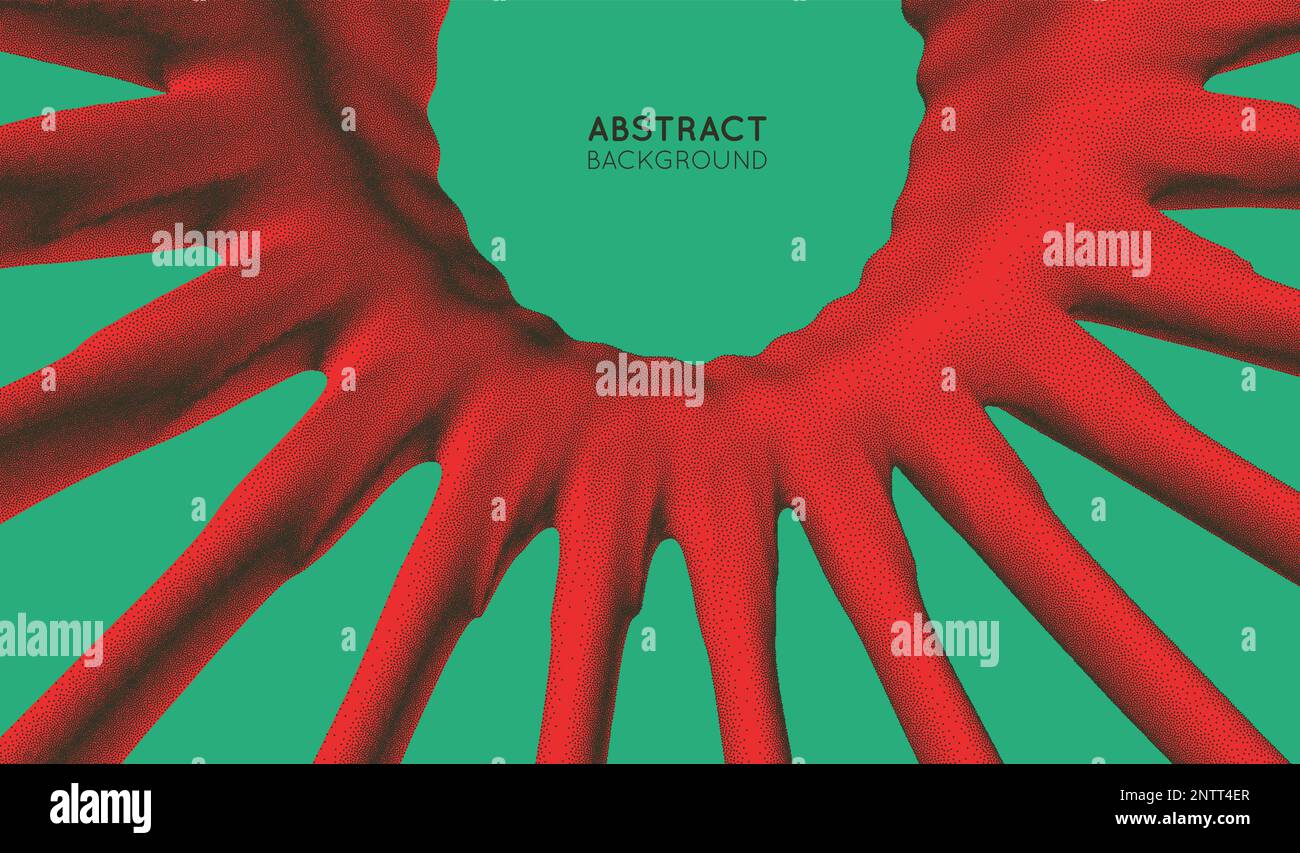 Modern background design. Realistic plastic element in dotwork style ...