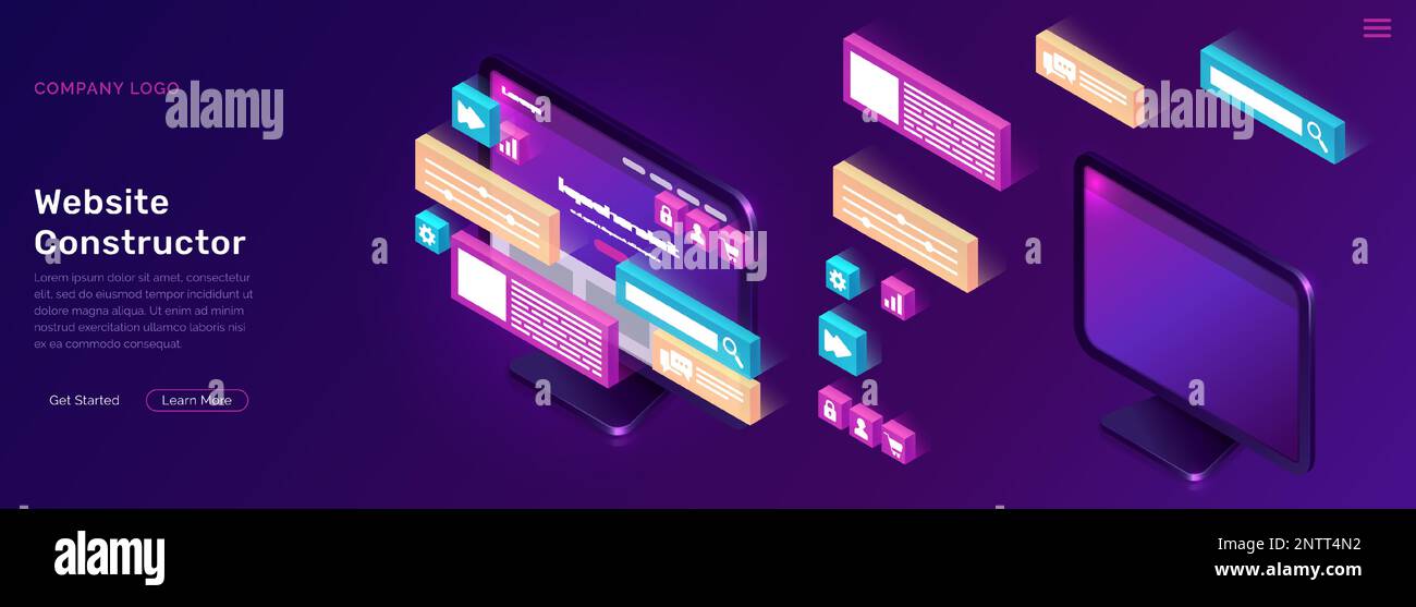 Website constructor isometric concept vector illustration. Software ...