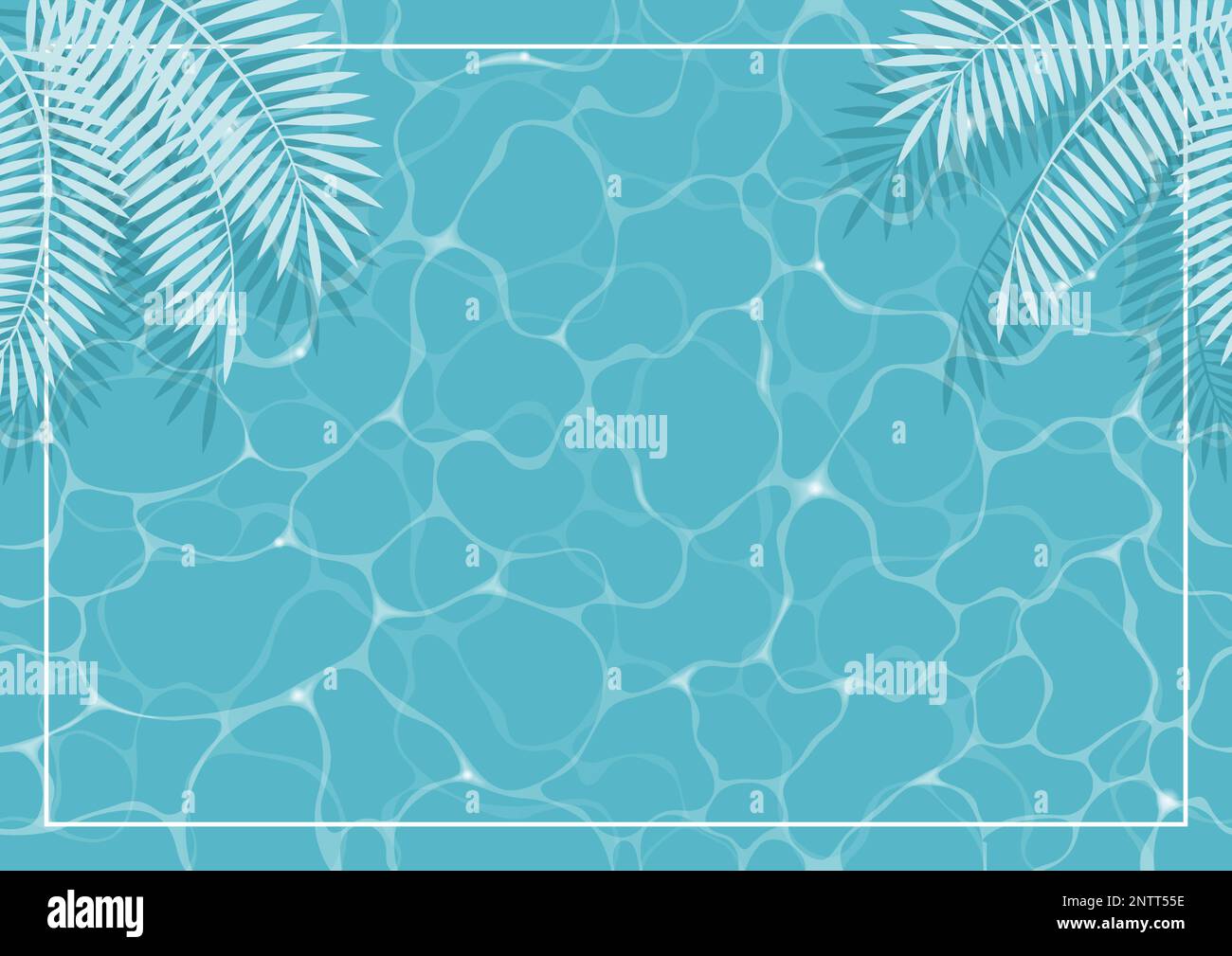Vector Rippled Swimming Pool With Palm Leaves Abstract Background Illustration Stock Vector ...