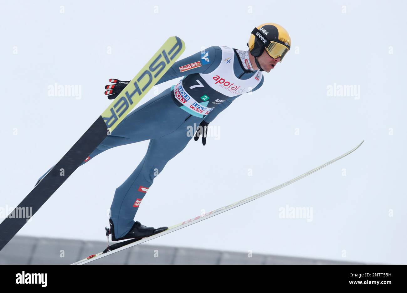Manuel Fettner of Austria in the air during FIS Ski Jumping World Cup ...