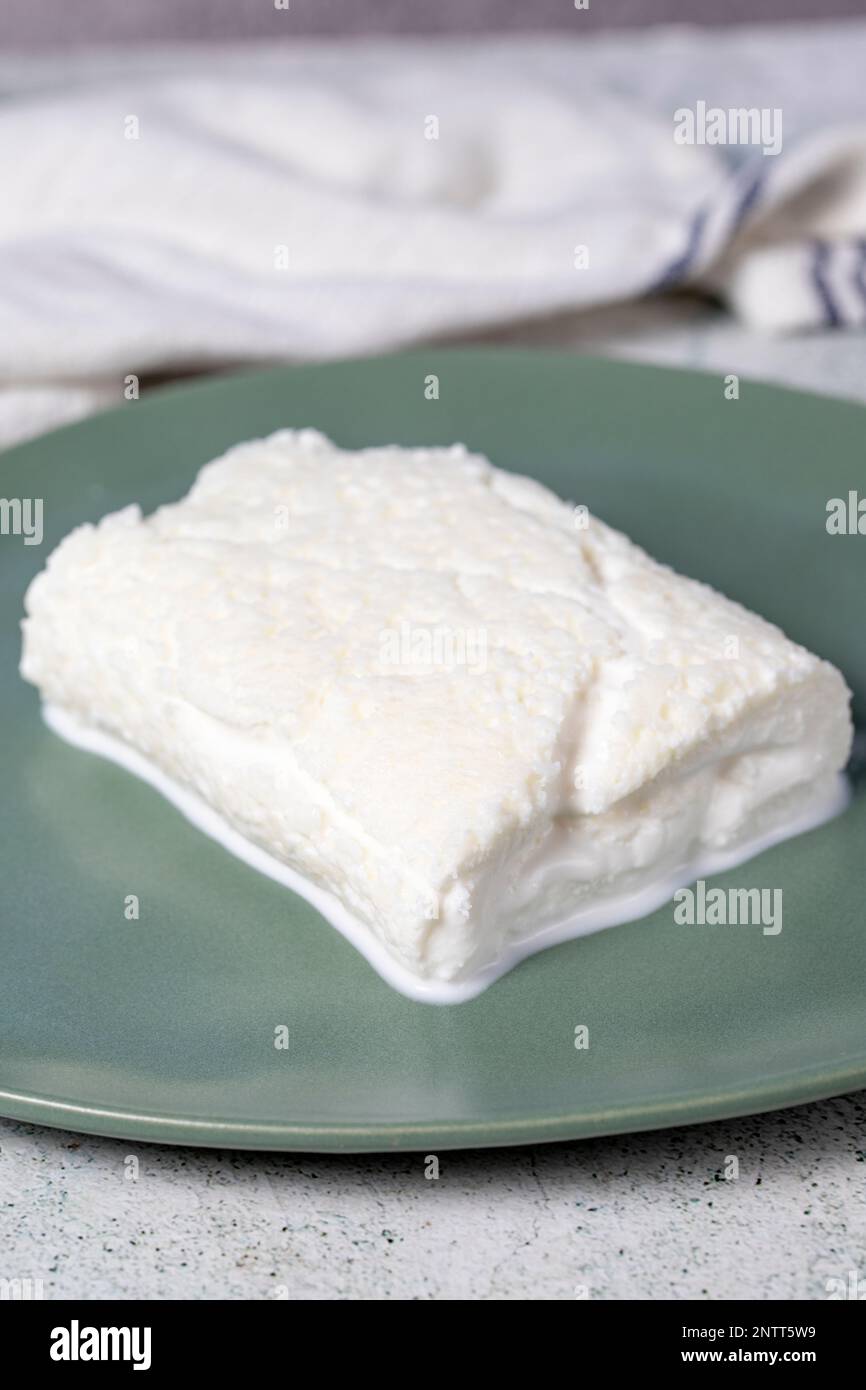 Clotted cream or butter cream. Turkish creamy dairy product. Cow's ...