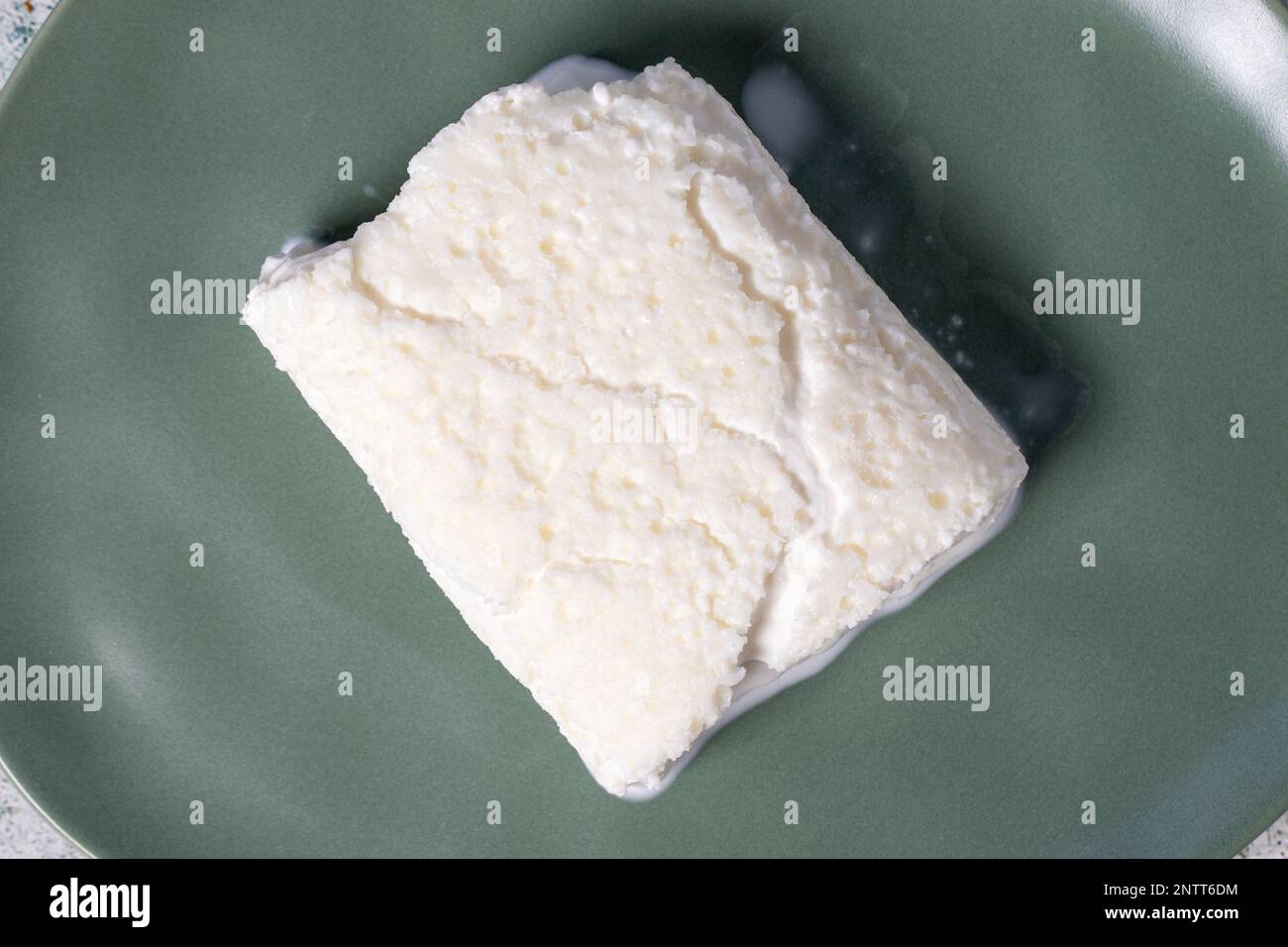 Clotted cream or butter cream. Turkish creamy dairy product. Cow's ...