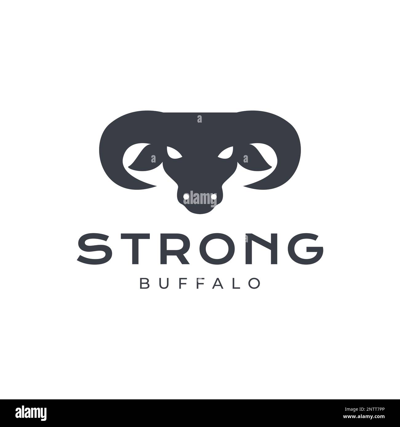 animal livestock cattle buffalo strong head curve horned modern minimal ...