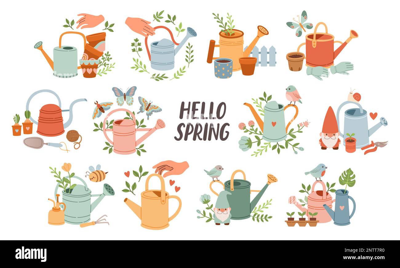 Spring mood set template. Welcome spring season invitation. Minimalist ...
