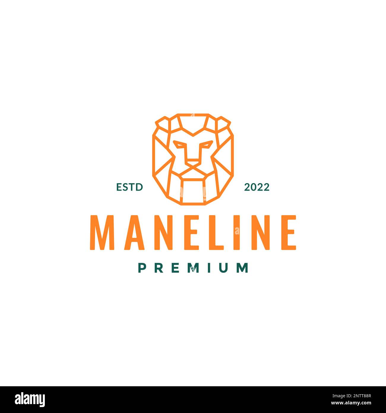 face animal beast lion mane polygonal line hipster logo design vector ...