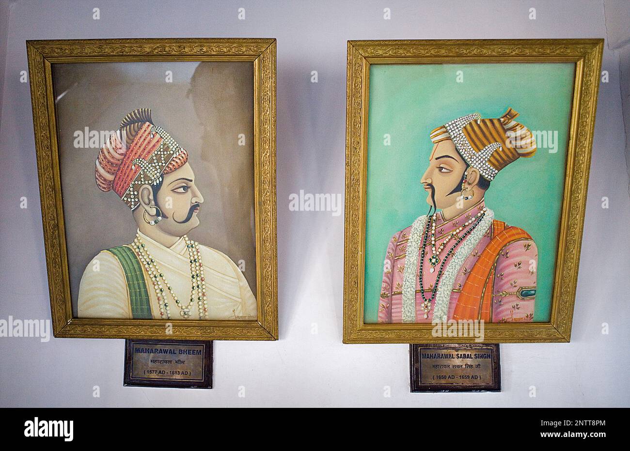 Kings picture,in Raj Mahal (Royal Palace),inside the fort, Jaisalmer ...