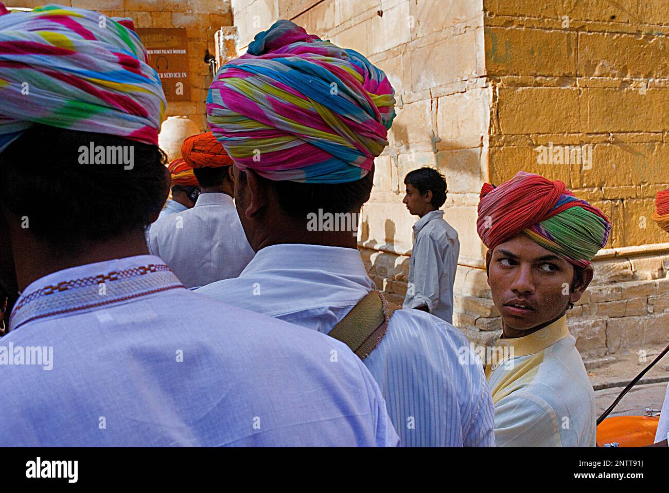 Gangaur festival,musicians inside the Fort near Raj Mahal (Royal Palace ...