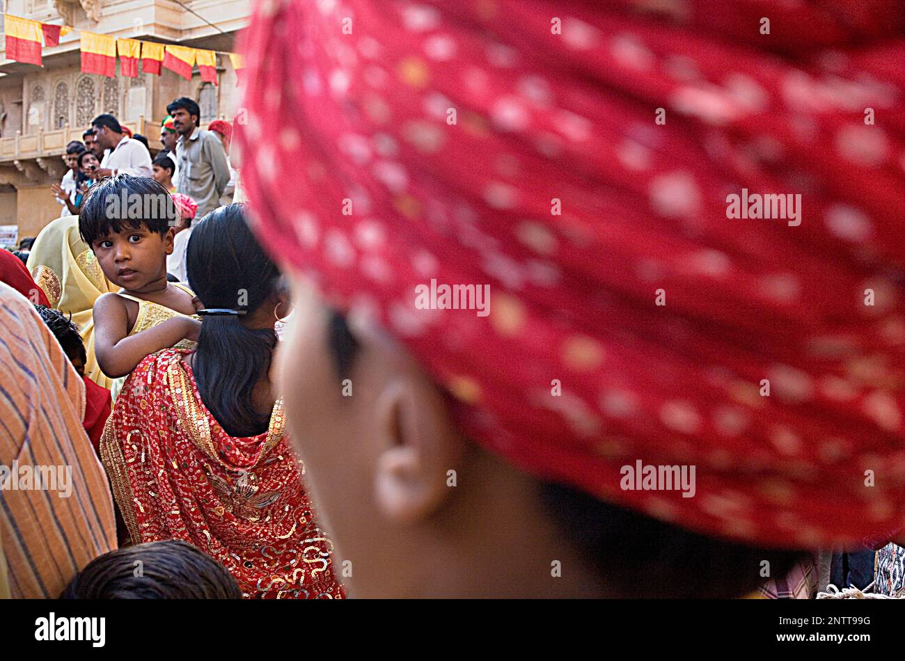 Audience of Gangaur festival, inside the Fort near Raj Mahal (Royal ...