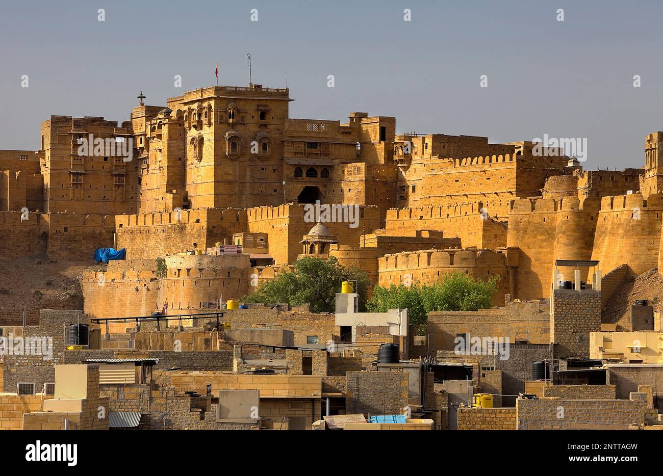 Raj Mahal (Royal Palace) inside the fort, and city â€‹â€‹rooftops ...