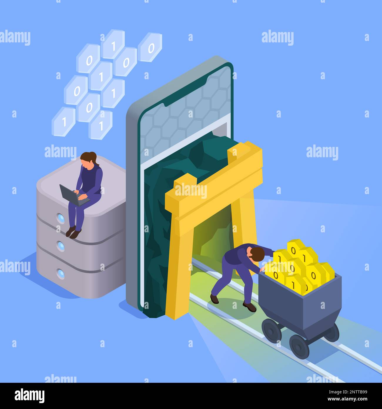 Business Software Abstract Background Depicting Cloud Computing And Data Mining Technologies