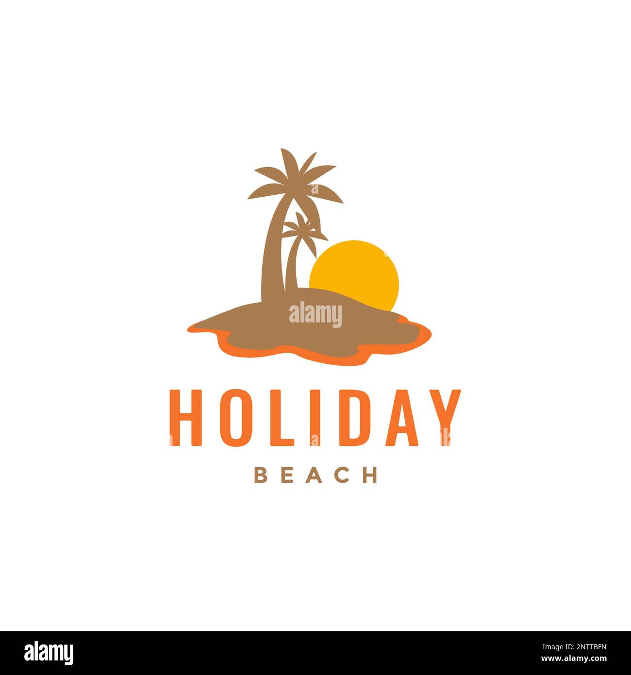 beach coast coconut trees water holidays sunset afternoon relax logo ...