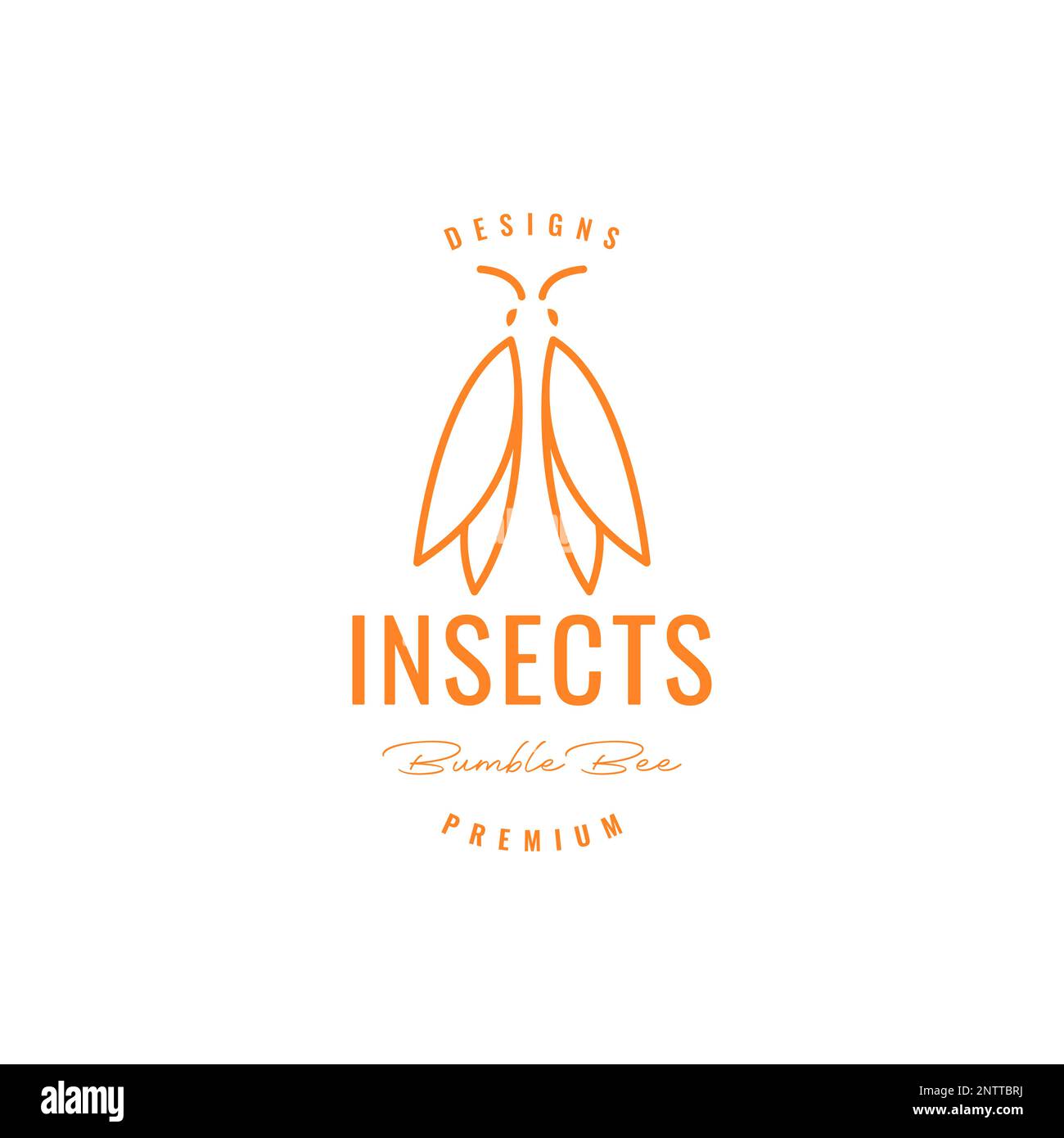 animal insect bumble bee wings art line hipster logo design vector icon ...