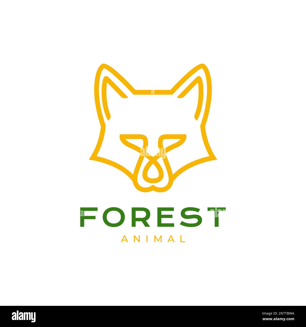 animal beast forest dog wolf face modern minimal line simple logo ...