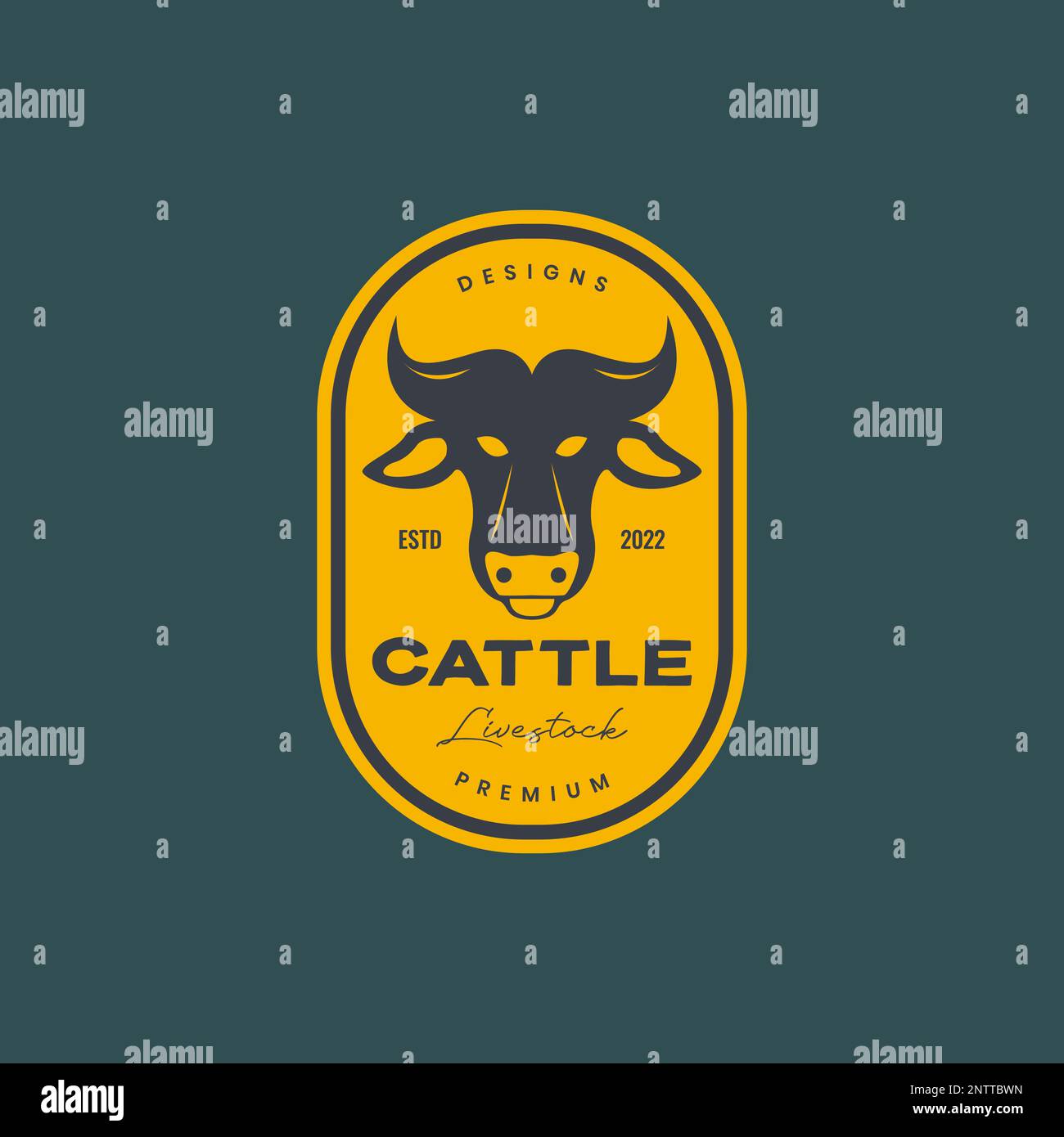 black cow animal cattle livestock beef milk vintage badge logo design vector icon Stock Vector ...