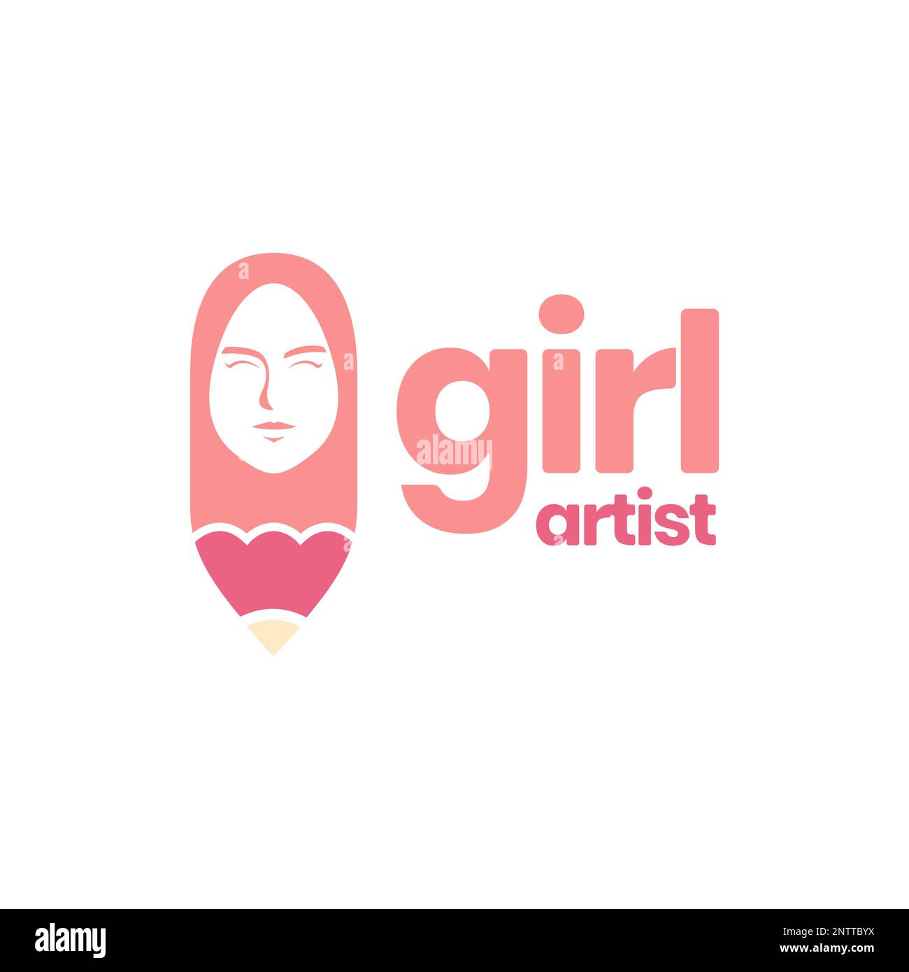 female muslim creative artist with pencil feminine passion logo design ...