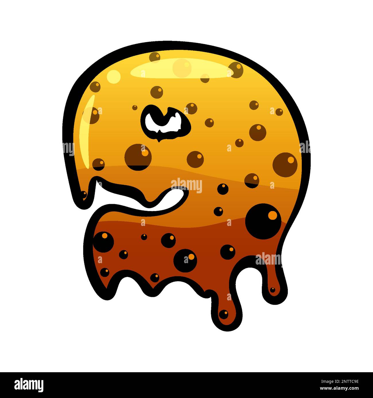 Halloween font number 9 latin alphabet. Orange bubbling colorful spooky ...