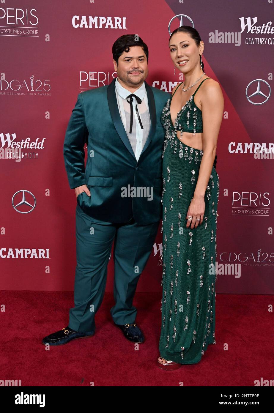 Harvey Guillen and Laura Montgomery arriving at the 25th Costume ...