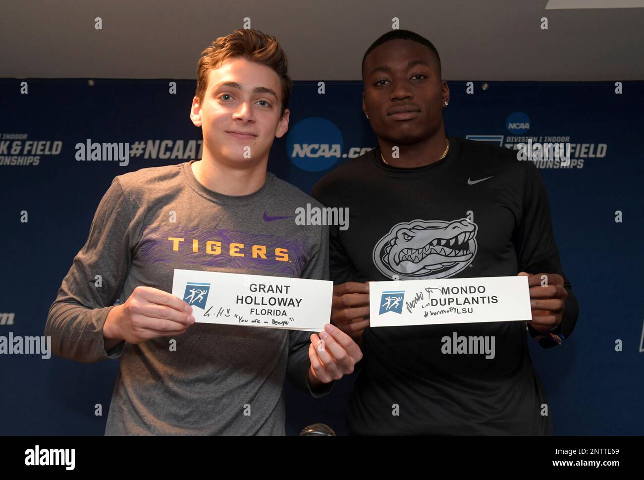 Armand Duplantis aka Mondo Duplantis of LSU (left) and Grant Holloway ...