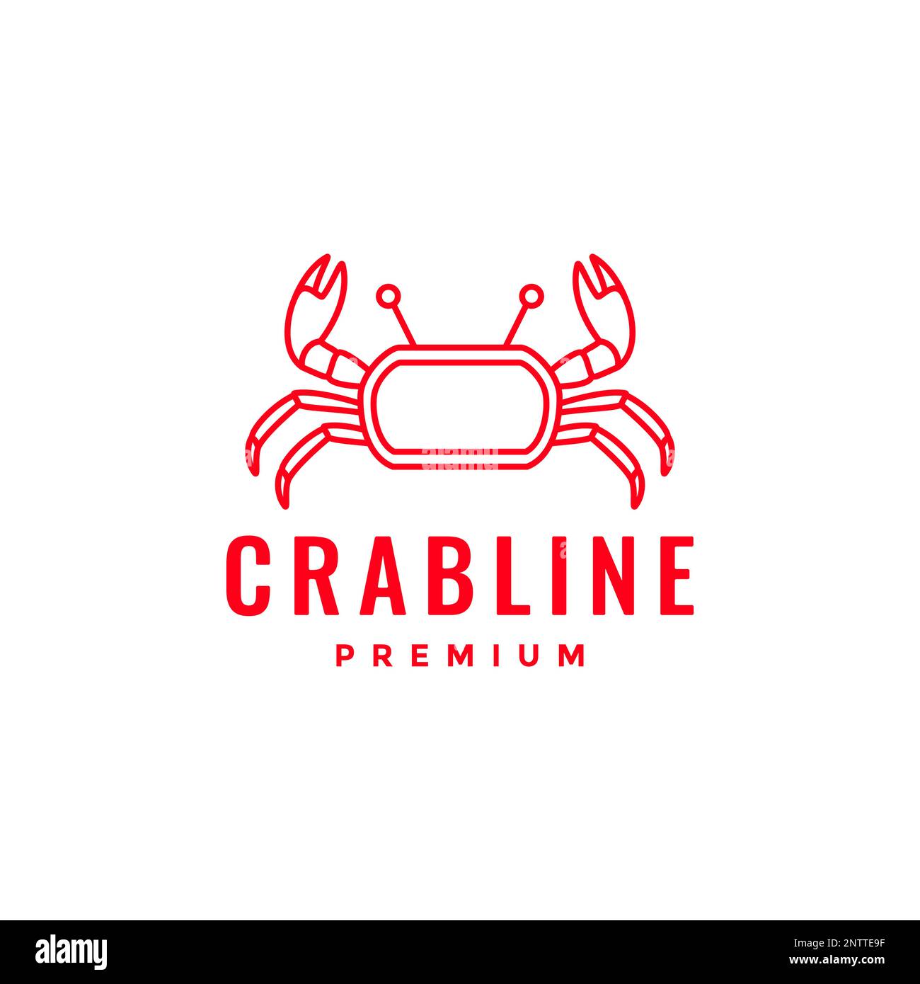 little animal seafood crabs line technology food cooking logo design ...