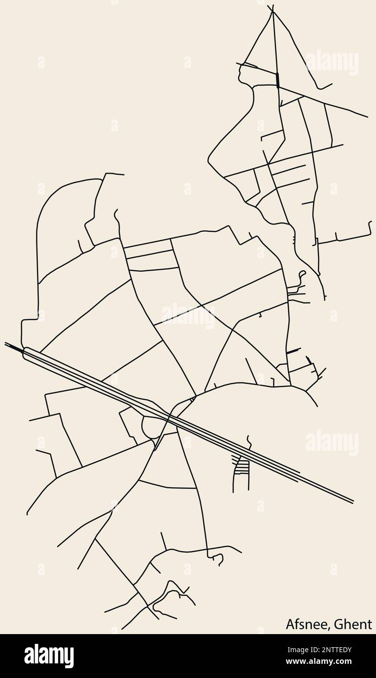 Street roads map of the AFSNEE MUNICIPALITY, GHENT Stock Vector Image ...