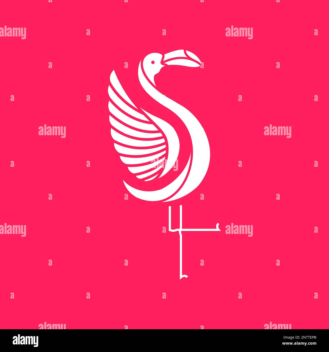 animal bird beauty geometric flamingo modern wings simple minimalist ...
