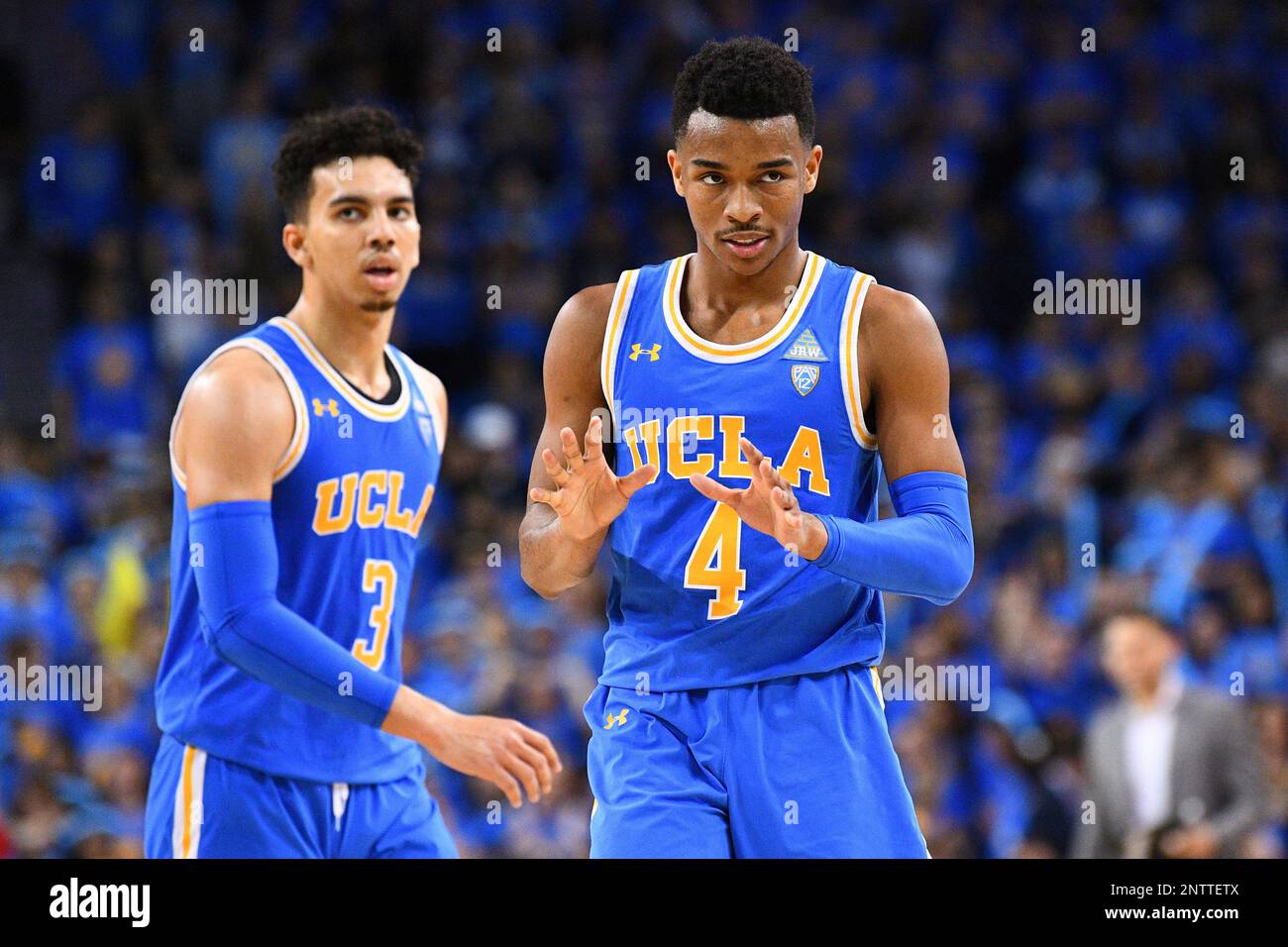 LOS ANGELES, CA - FEBRUARY 28: UCLA guard Jaylen Hands (4) and UCLA ...