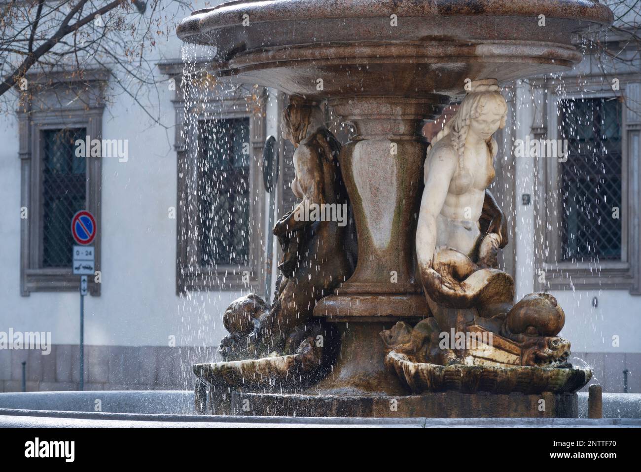 Italy, Lombardy, Milan, Piazza Fontana Square, Fountain by Giuseppe ...