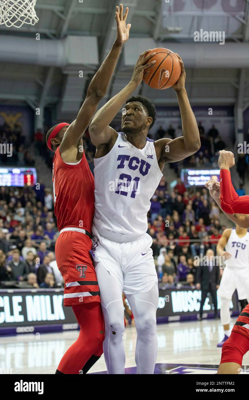 FORT WORTH, TX - MARCH 02: TCU Horned Frogs center Kevin Samuel (#21 ...