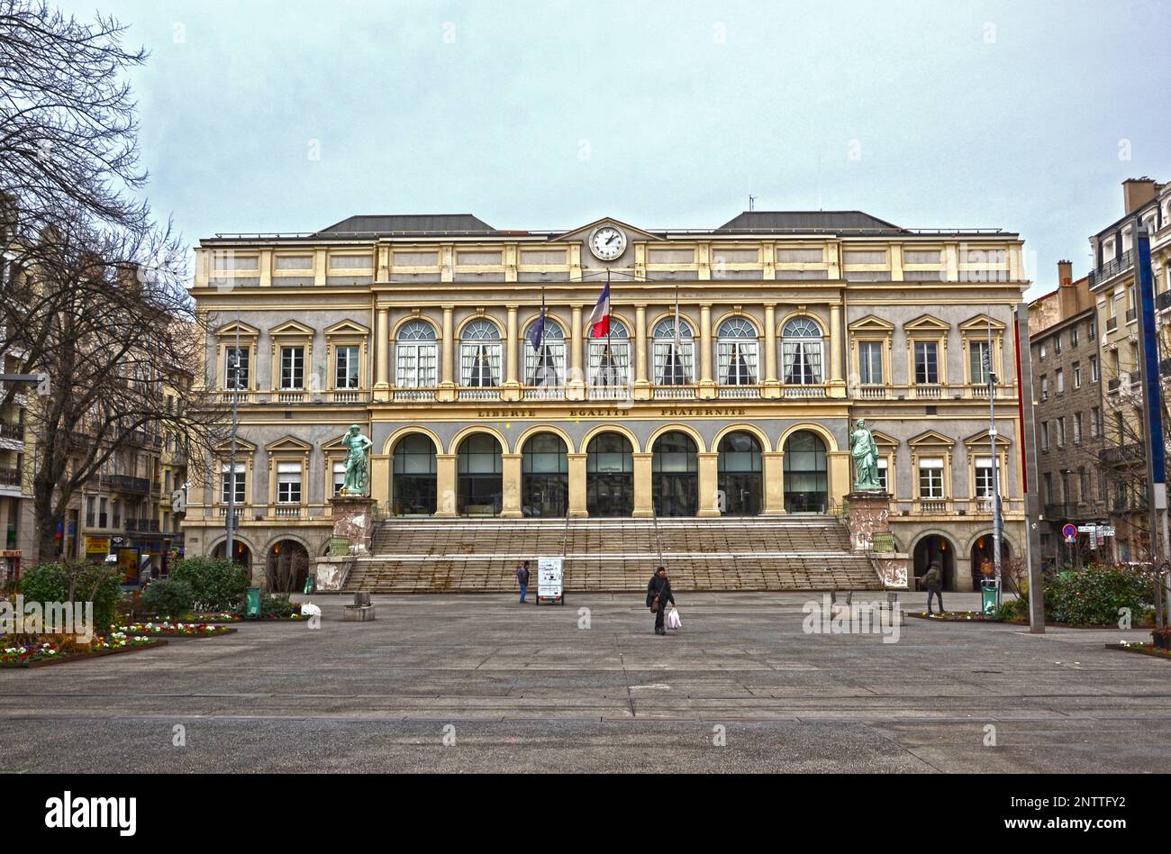Saint-Etienne, France - January 27th 2020 : Front view of the town hall ...