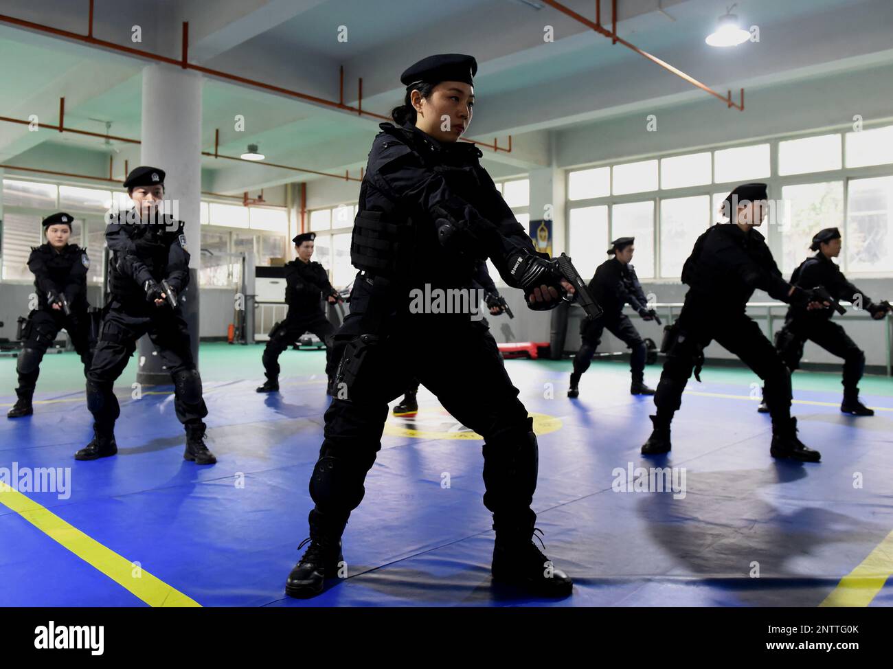 The female swat team is on training in Chongqing,China on 06 March ...
