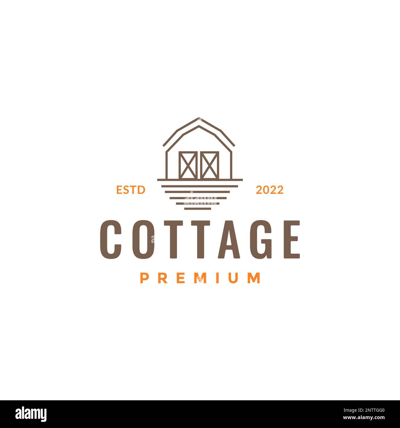 village home cottage warehouse wood line minimal hipster logo design ...