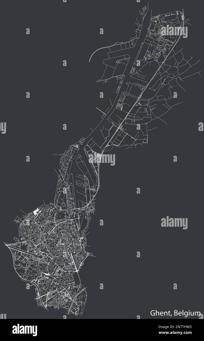 Street roads map of the GHENT MUNICIPALITY, GHENT Stock Vector Image ...