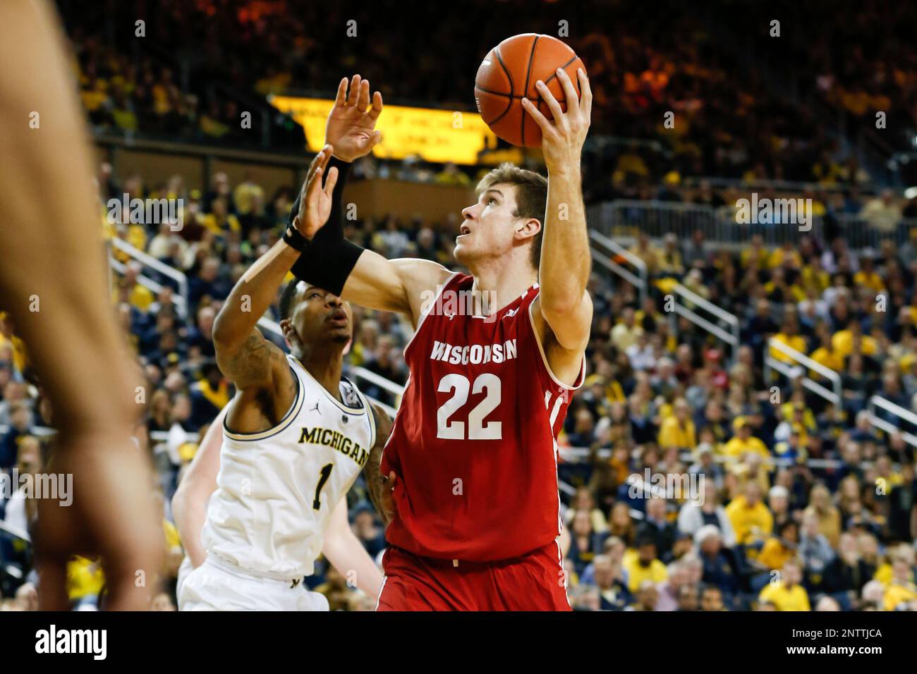 ANN ARBOR, MI - FEBRUARY 09: Wisconsin Badgers forward Ethan Happ (22 ...