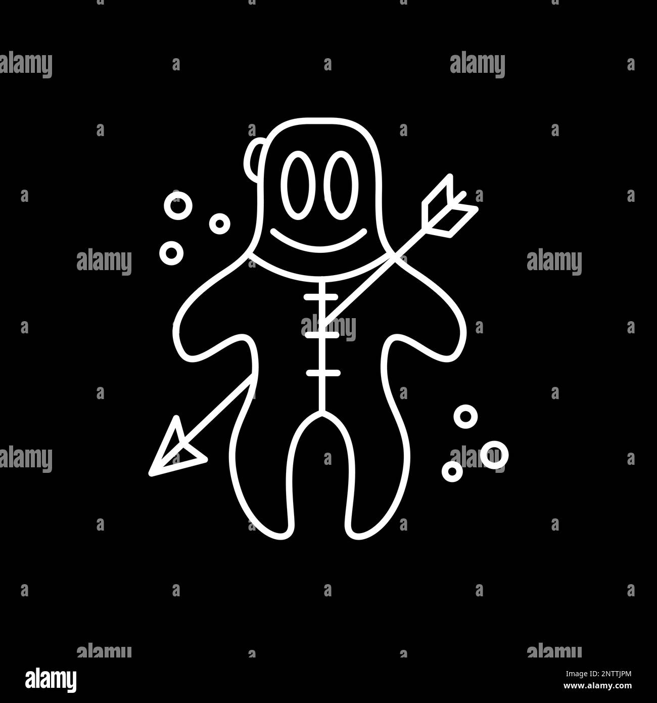 art illustration doll arrow smile sick line minimal logo design vector ...