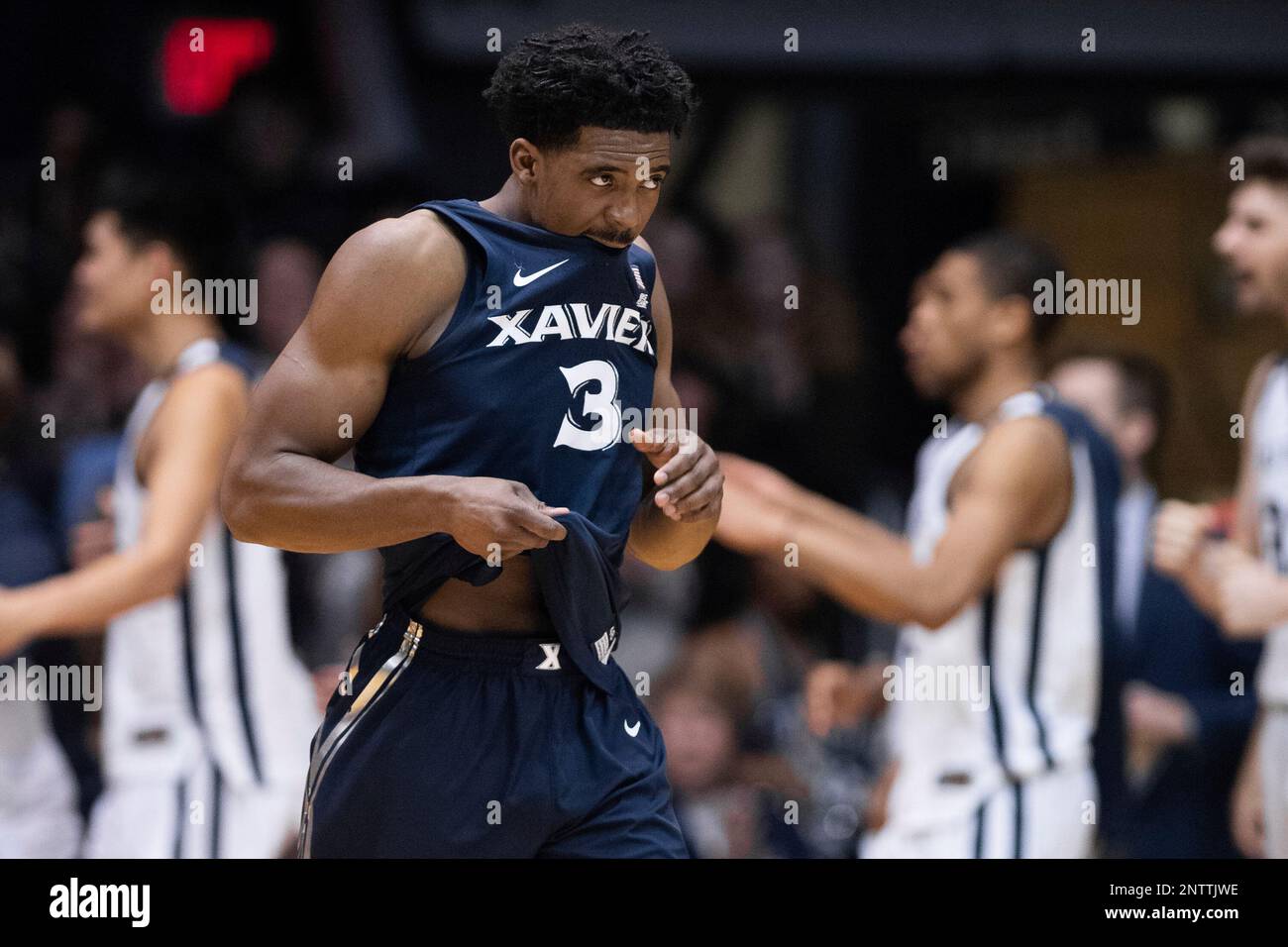 INDIANAPOLIS, IN - MARCH 05: Xavier Musketeers guard Quentin Goodin (3 ...