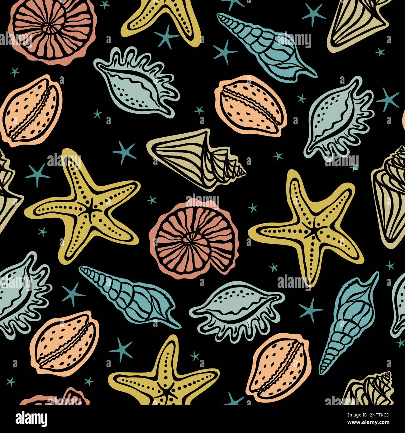 Corals, black background Stock Vector Images - Alamy