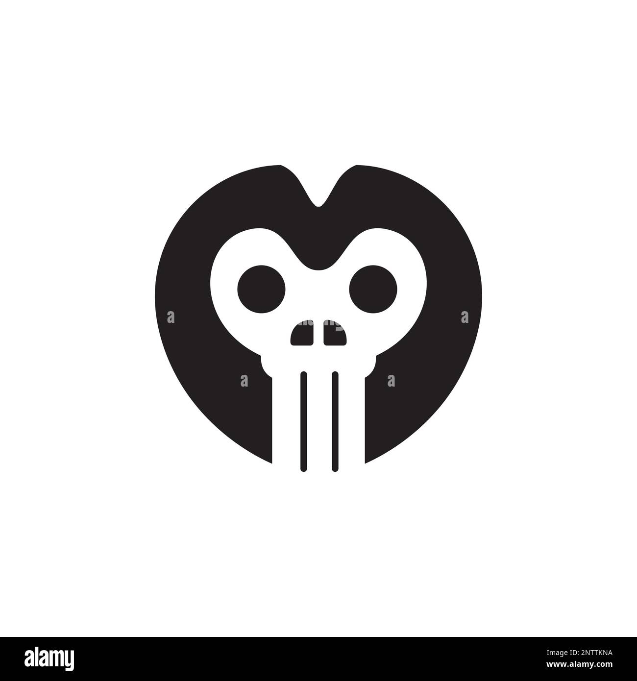 skull cranium head long tooth modern simple logo design vector Stock ...