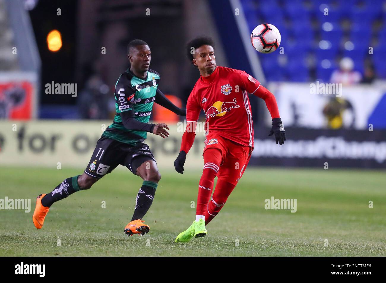 HARRISON, NJ - MARCH 05: Santos Laguna forward Javier Correa (11) and ...