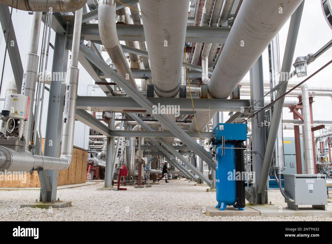 This Feb. 6, 2019, photo shows pipe rack at the NET Power plant in ...