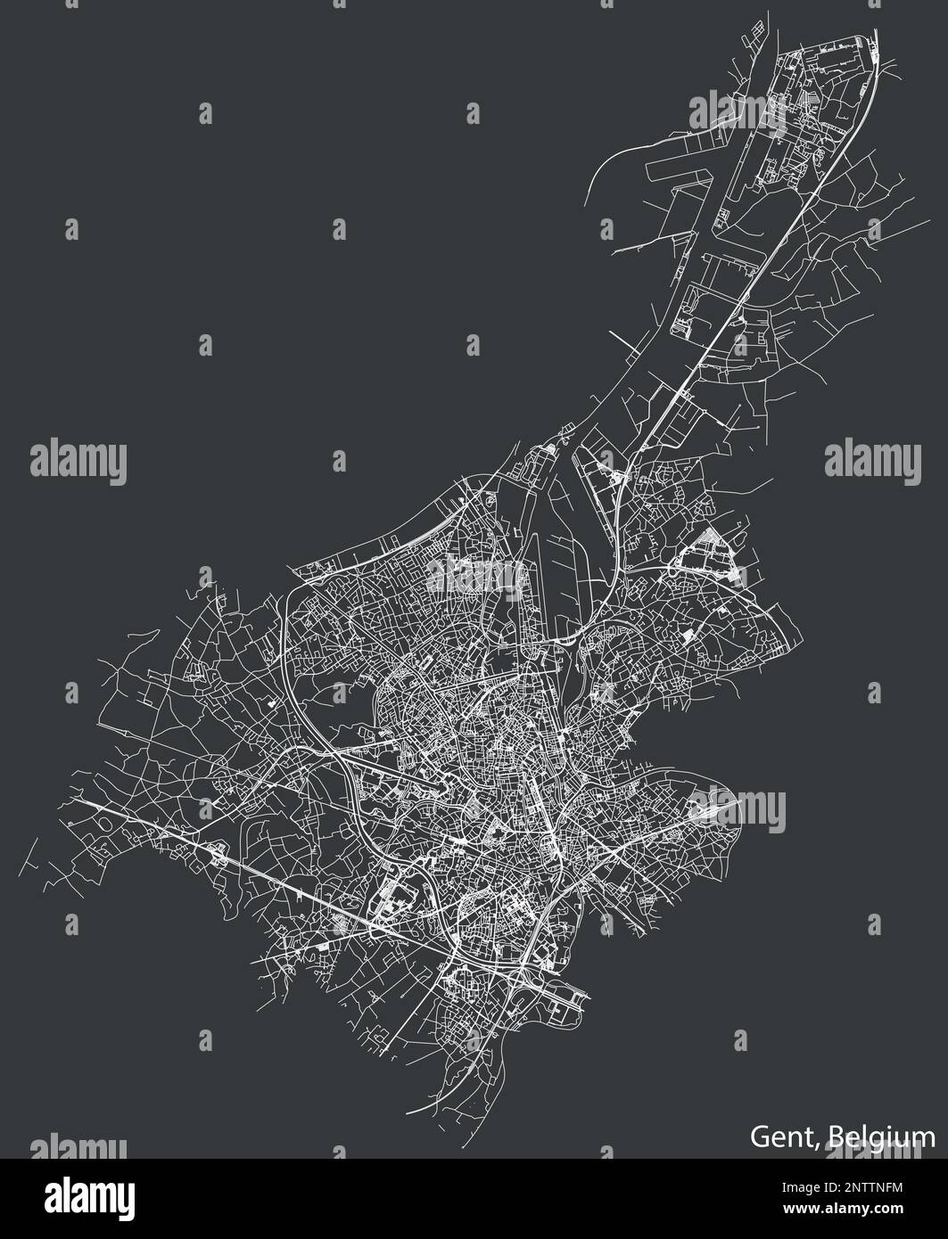 Street roads map of GHENT, BELGIUM Stock Vector Image & Art - Alamy