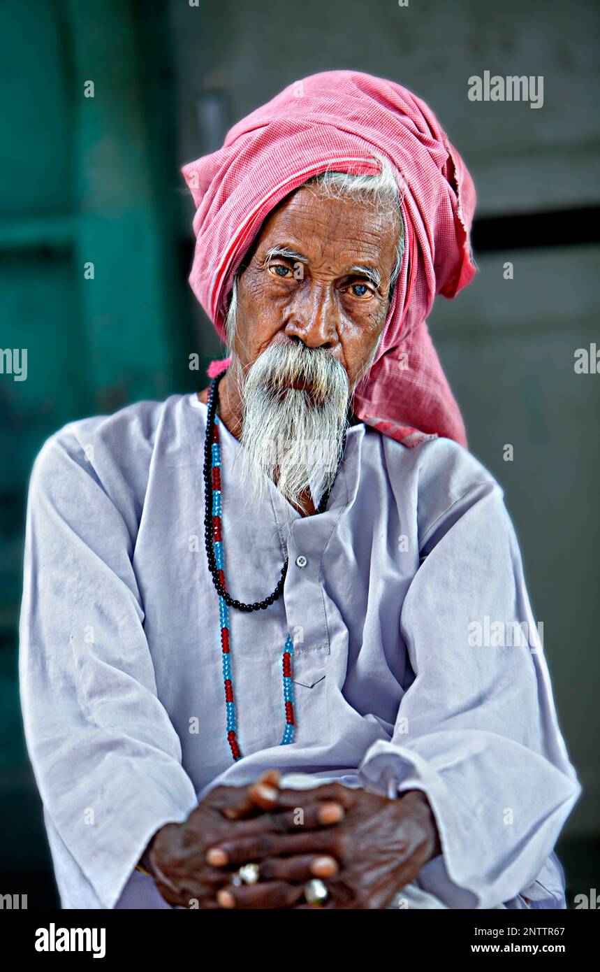 Senior holy man portrait, in holy lake,pushkar, Rajasthan, india Stock ...