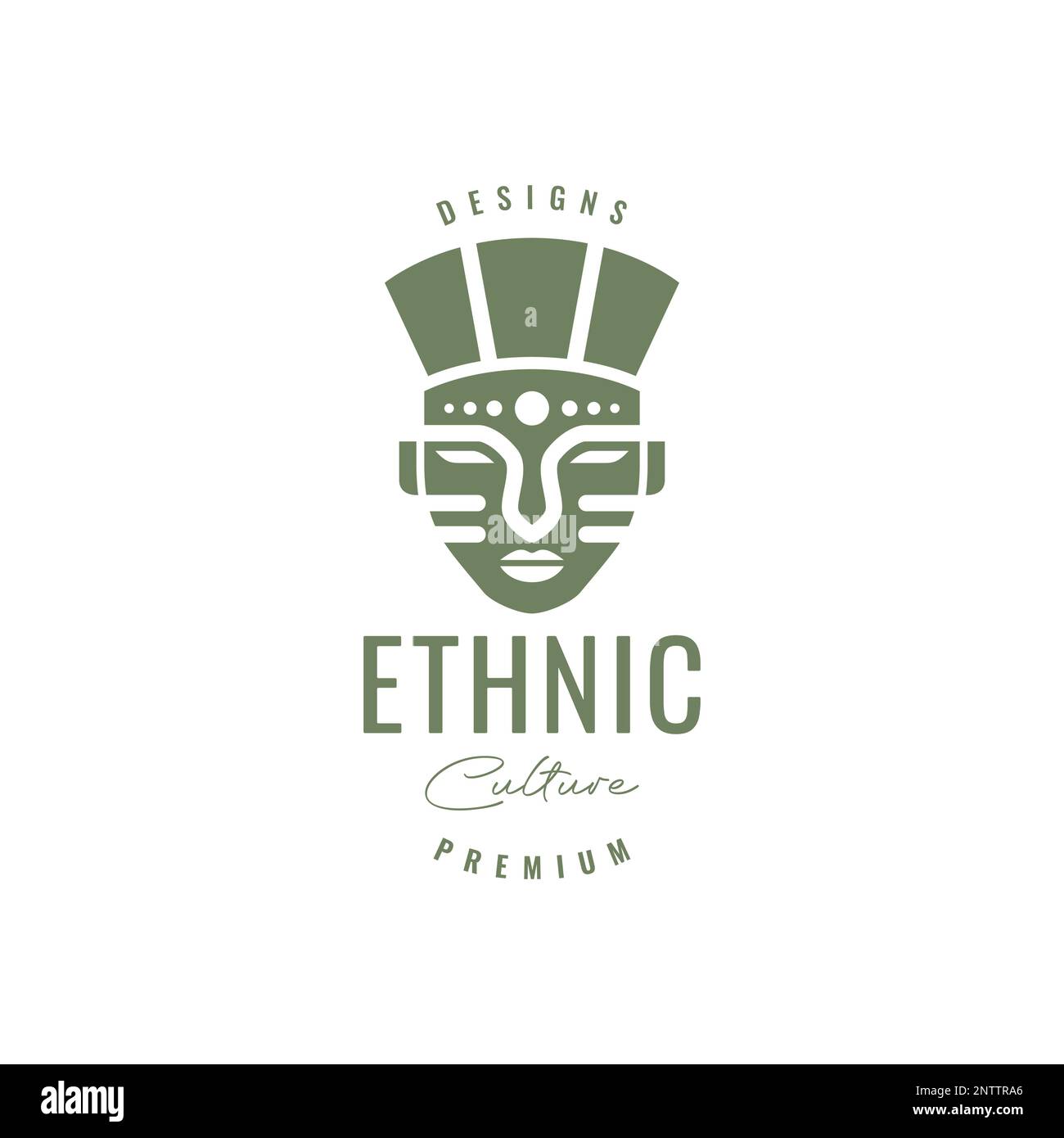 mask tribe culture wood ethnic traditional vintage logo design vector ...