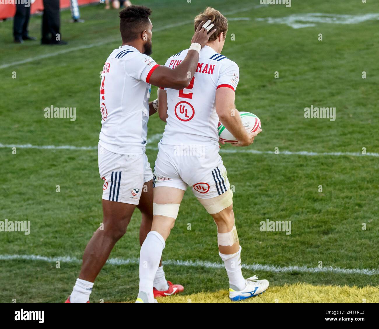 LAS VEGAS, NV - MARCH 03: Ben Pinkelman #2 of USA congratulated by ...