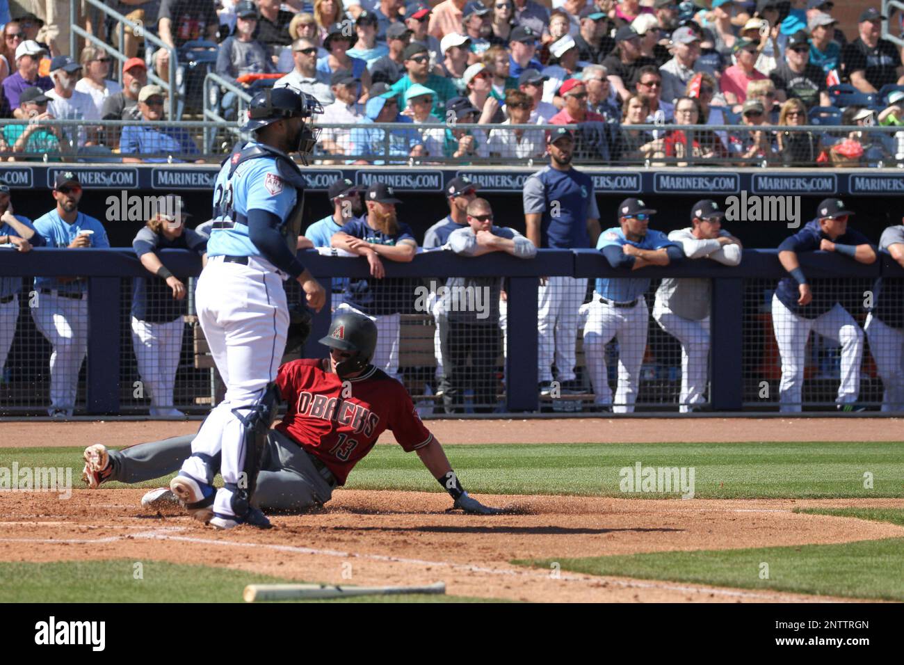 PEORIA, AZ - MARCH 03: during a spring training game between the ...