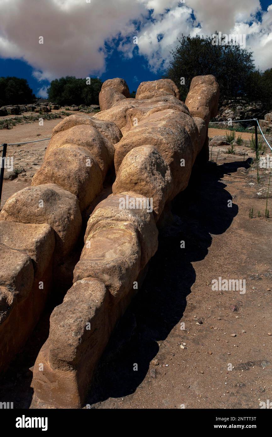 Recumbent giant statue of Atlas, an 8m-long full-size replica of one of ...